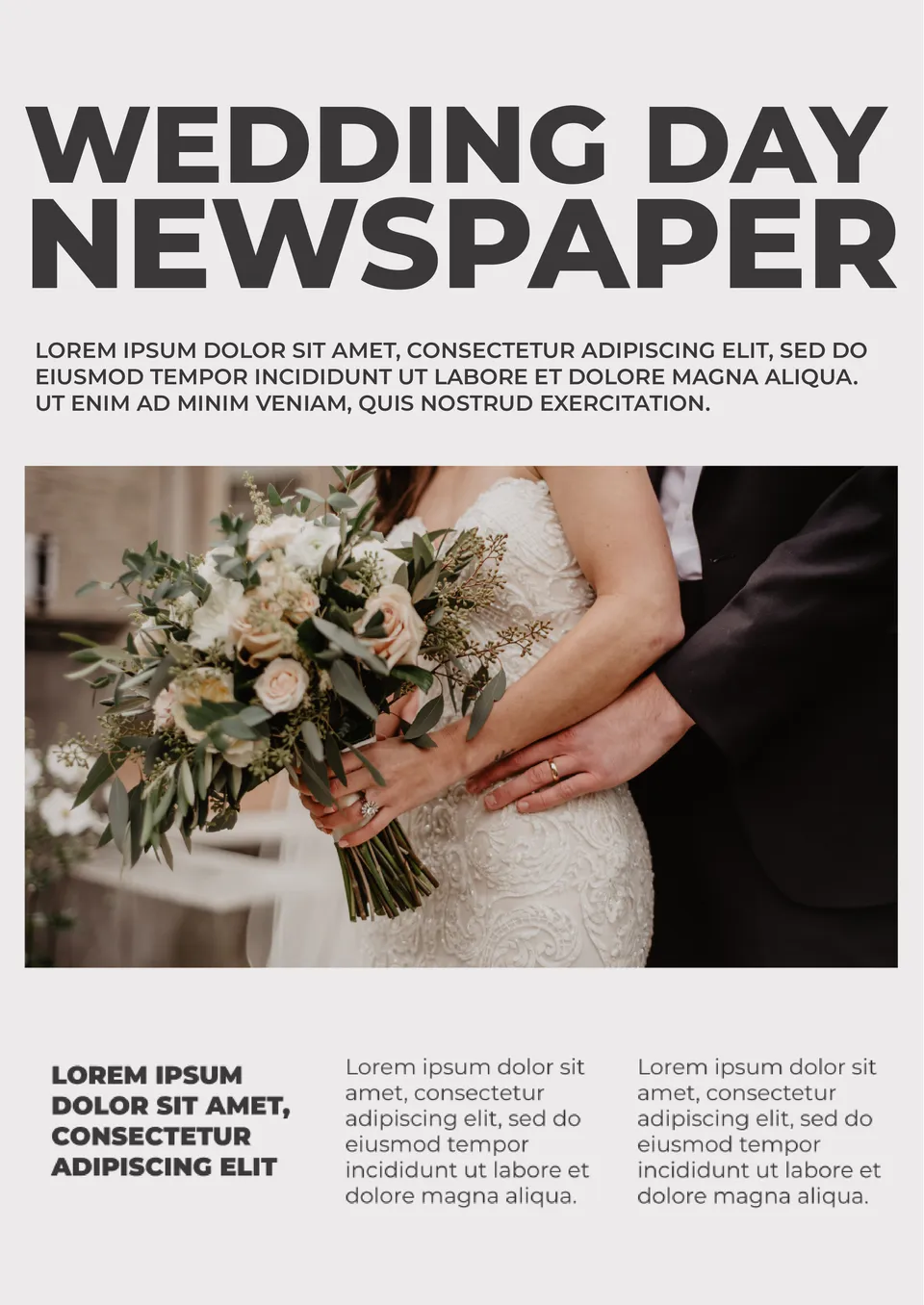 Wedding Day Newspaper Template Compatible With Google Docs