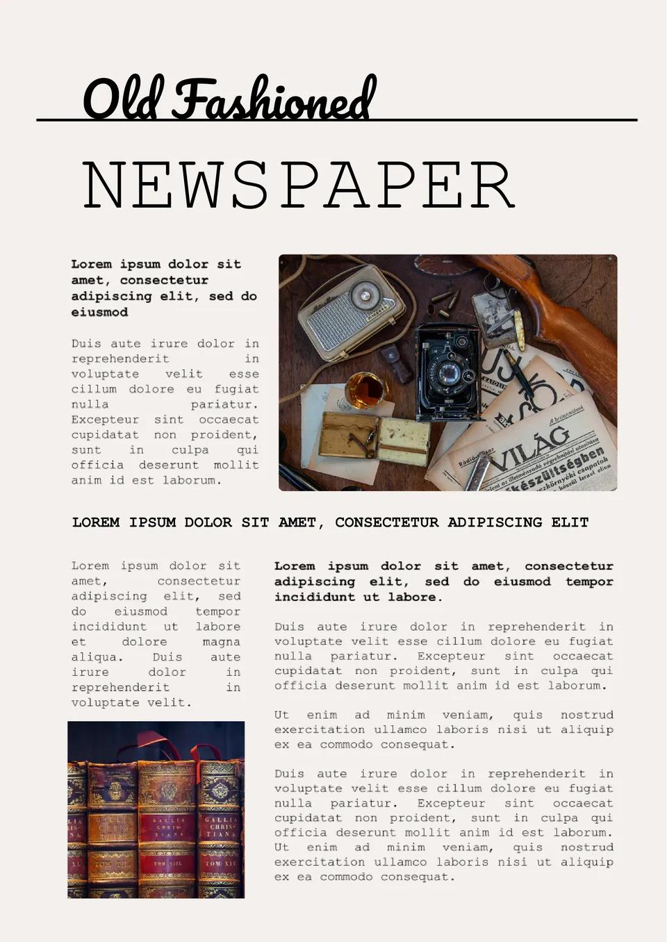 Old Fashioned Newspaper Template Prntbl concejomunicipaldechinu gov co