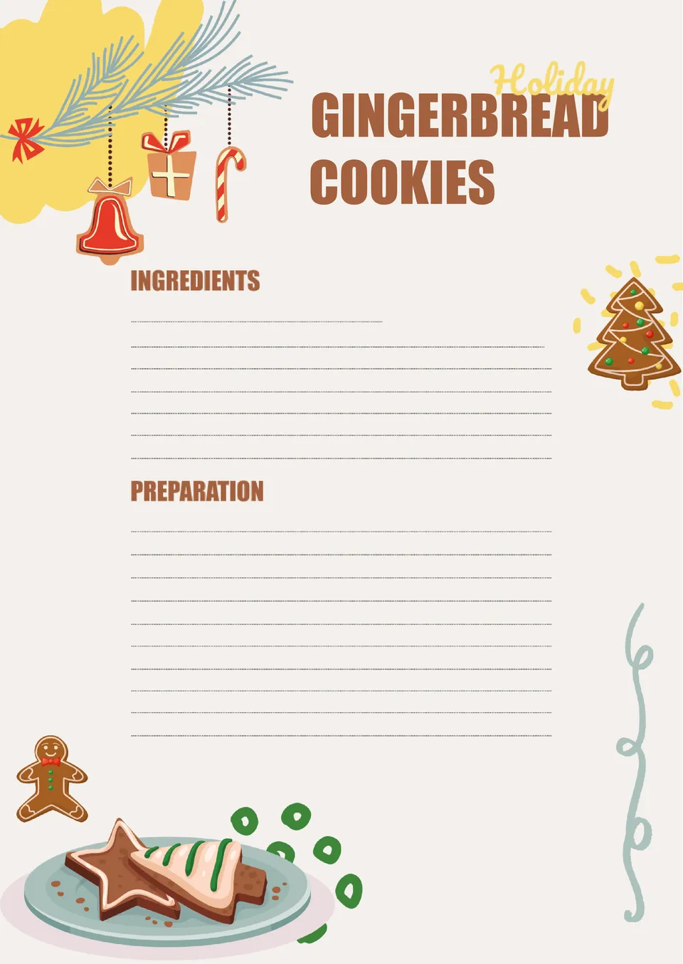 Cookie Recipe Template Compatible With Google Docs